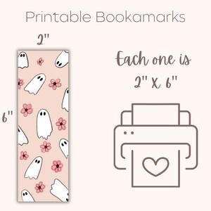 6 Halloween Ghost Bookmarks Printable Bookmarks Cute Boho - Etsy