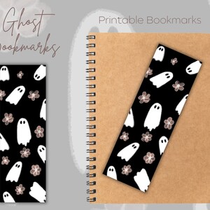 6 Halloween Ghost Bookmarks | Printable Bookmarks | Cute Boho Halloween ...