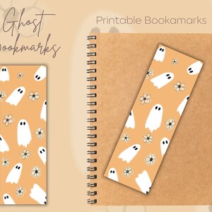 6 Halloween Ghost Bookmarks Printable Bookmarks Cute Boho - Etsy