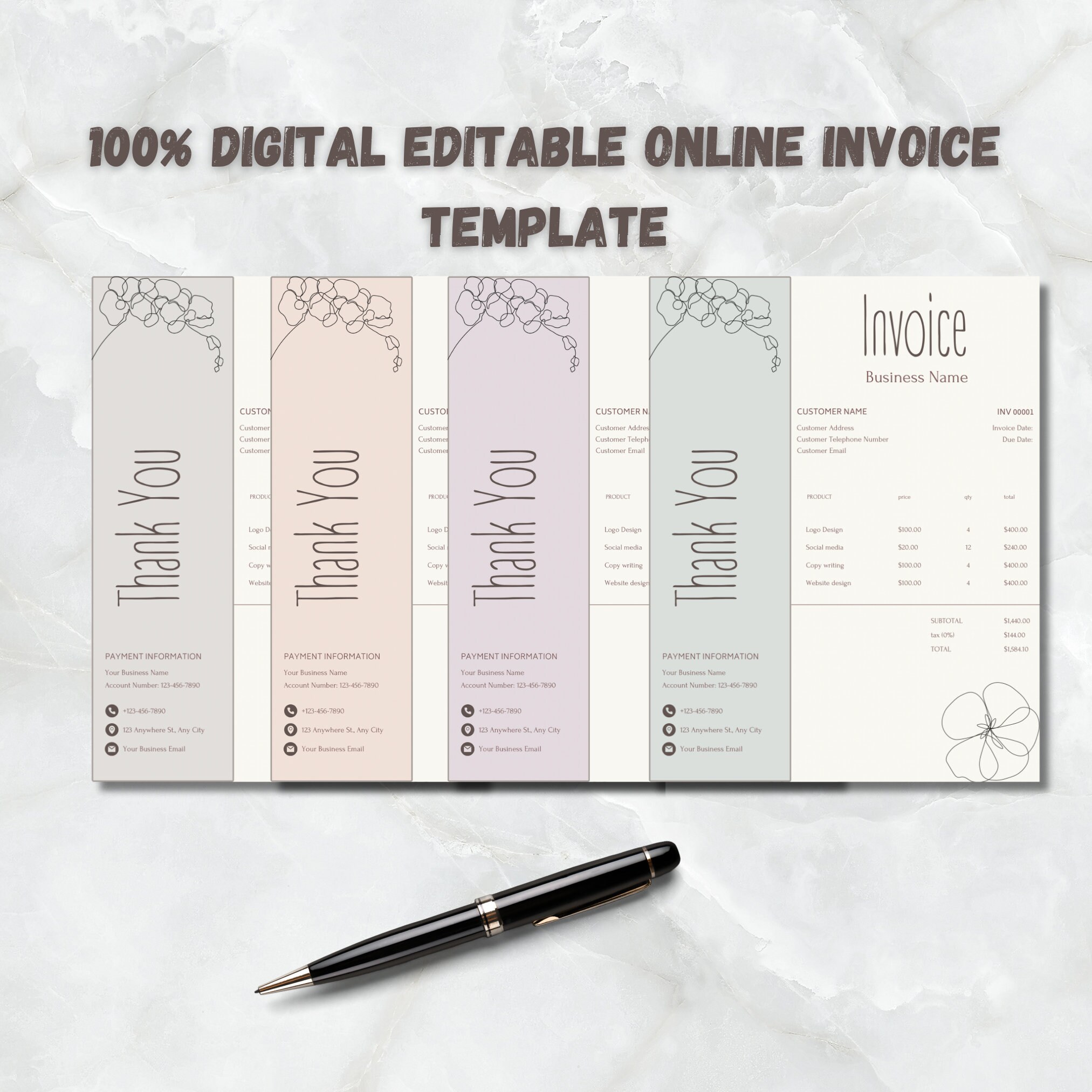 Invoice Template for Small Business Invoice Template - Etsy