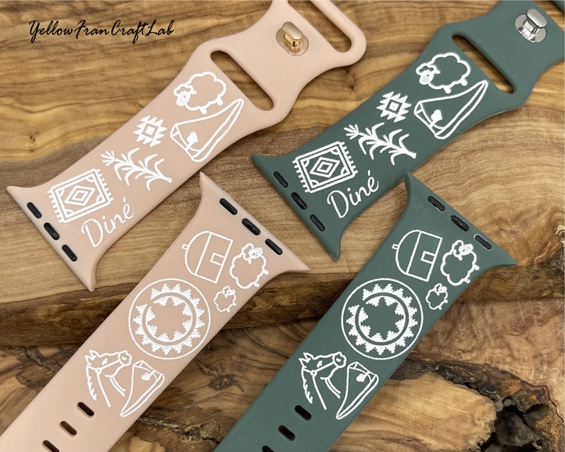 Navajo Themed Watch Band (apple Watch Compatible), Laser Engraved With ...