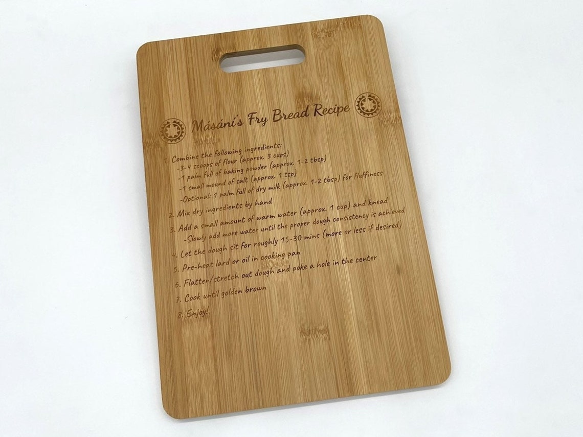 Navajo Fry Bread Recipe Laser Engraved Bamboo Cutting Board - Etsy
