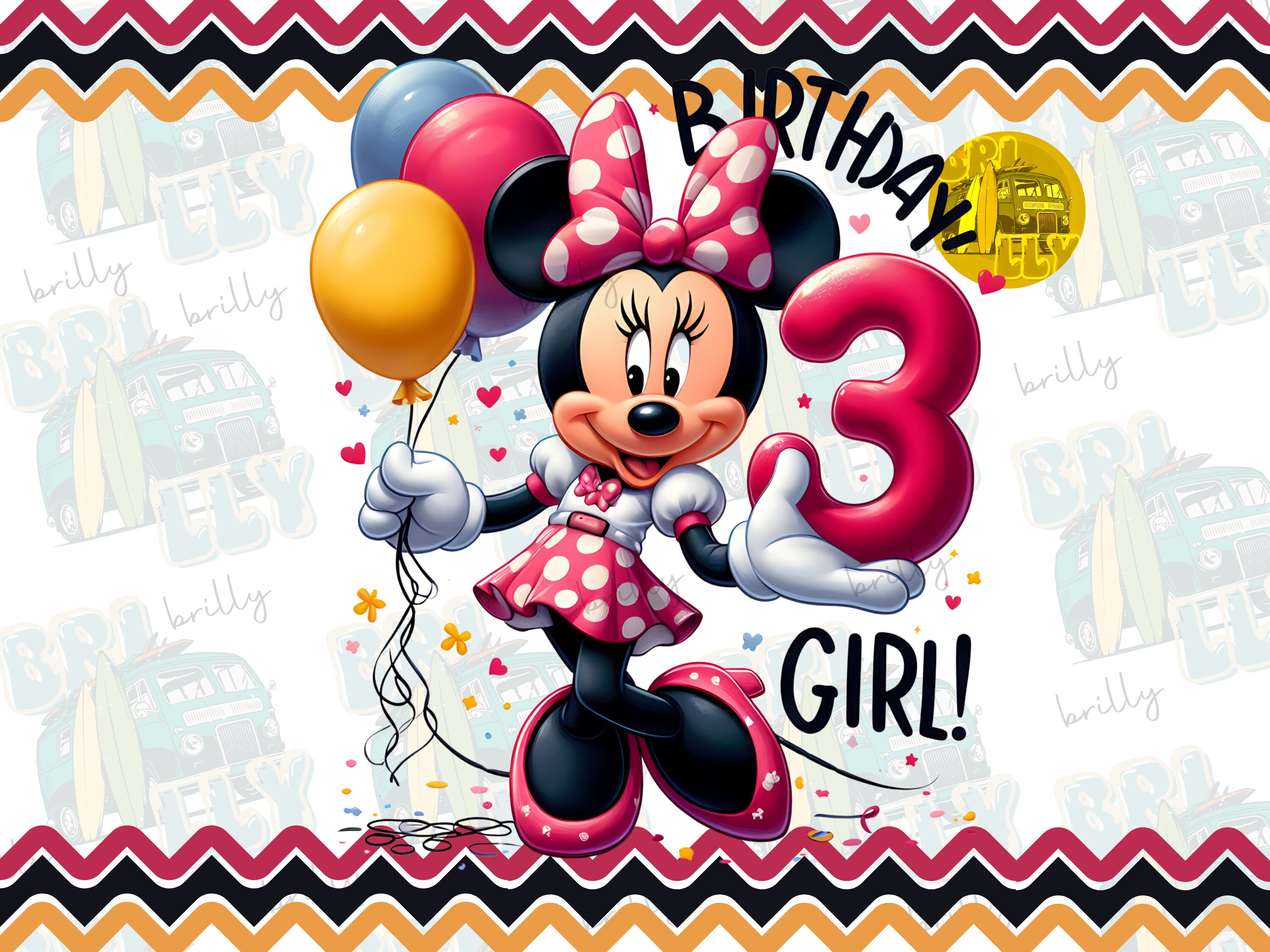 Minnie Mouse Birthday Minnie 3rd Birthday Birthday File Minnie Digital ...
