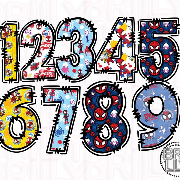 Spiderman Numbers - Etsy Australia