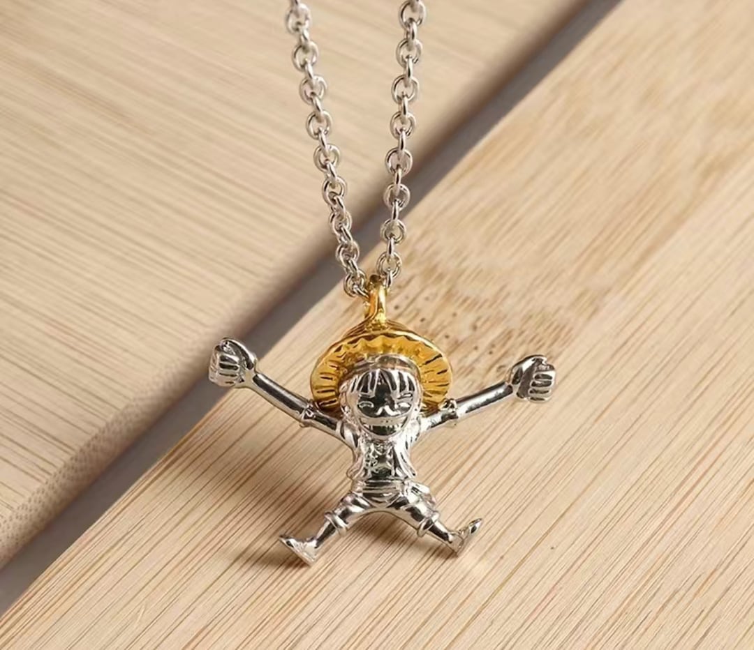 One Piece Anime Monkey D Luffy Pendant Silver and Gold - Etsy UK
