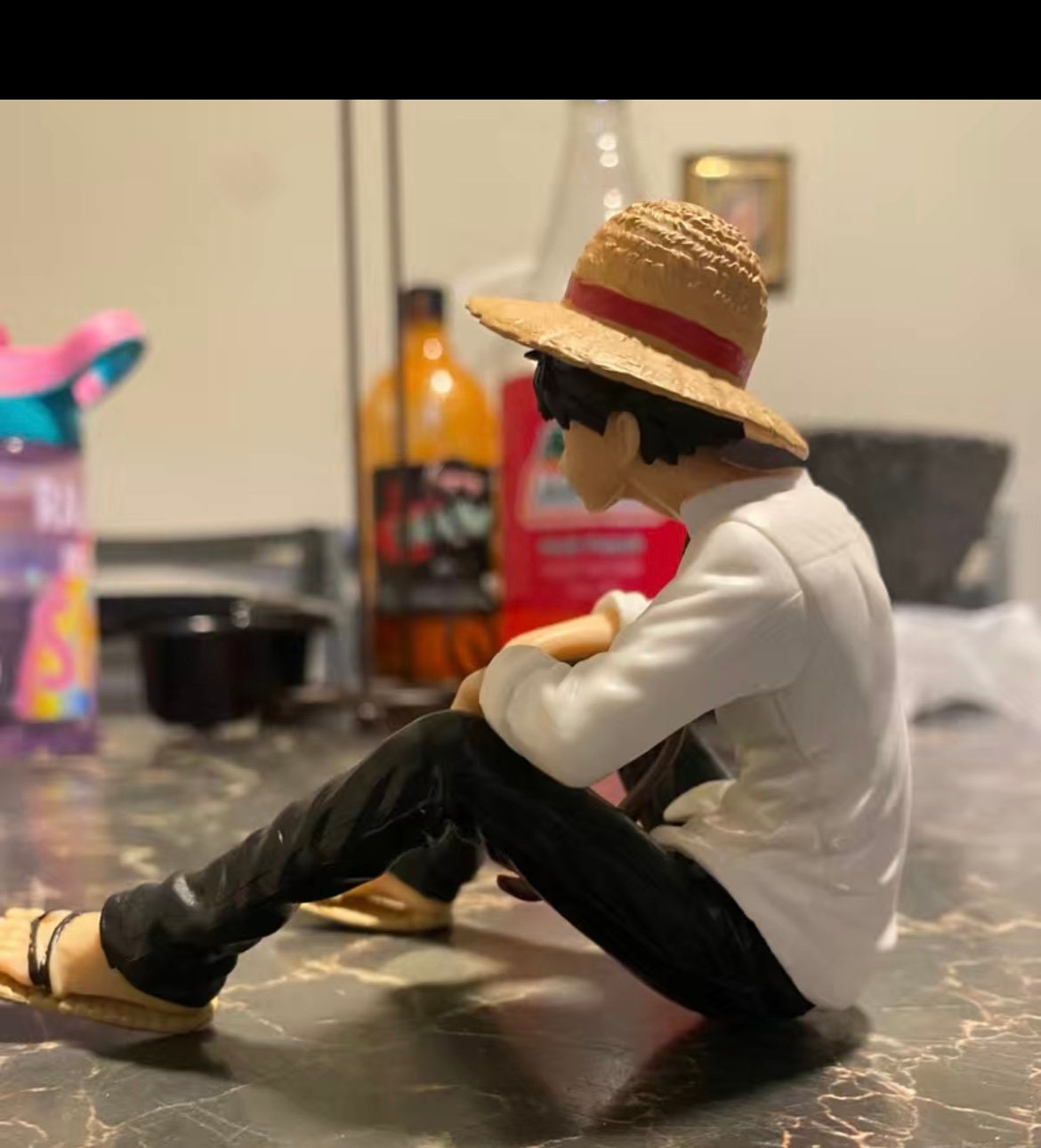 One Piece Anime Figure Monkey D. Luffy Sitting Action Figure - Etsy
