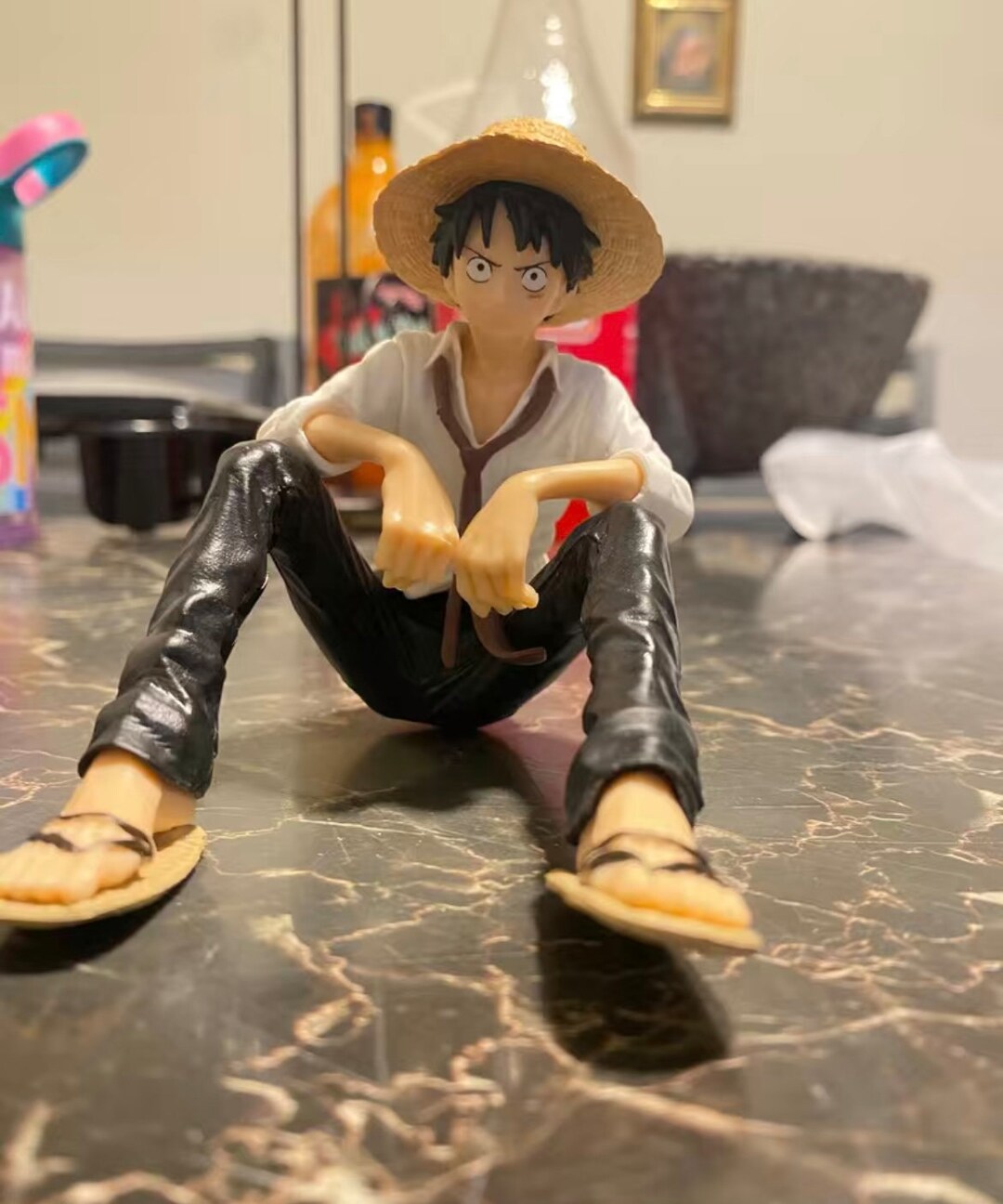 One Piece Anime Figure Monkey D. Luffy Sitting Action Figure - Etsy