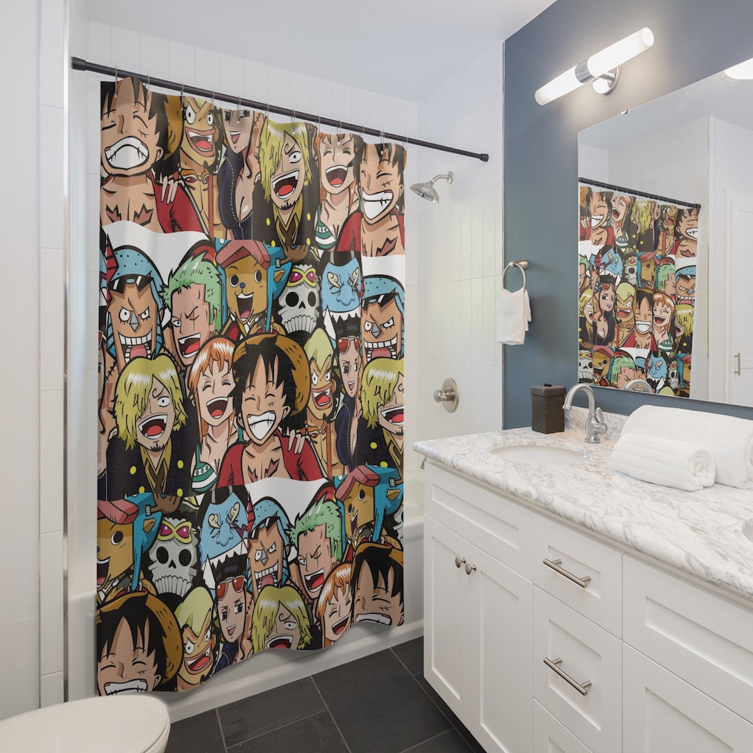 Anime One Piece Monkey D.luffy and Gang Shower Curtains - Etsy