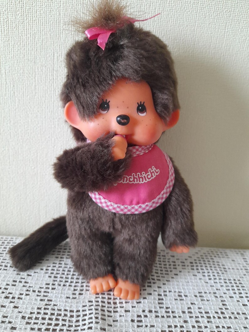 Vintage 1980s Sekiguchi Monchhichi Toy Doll With a Pink Bow and an ...