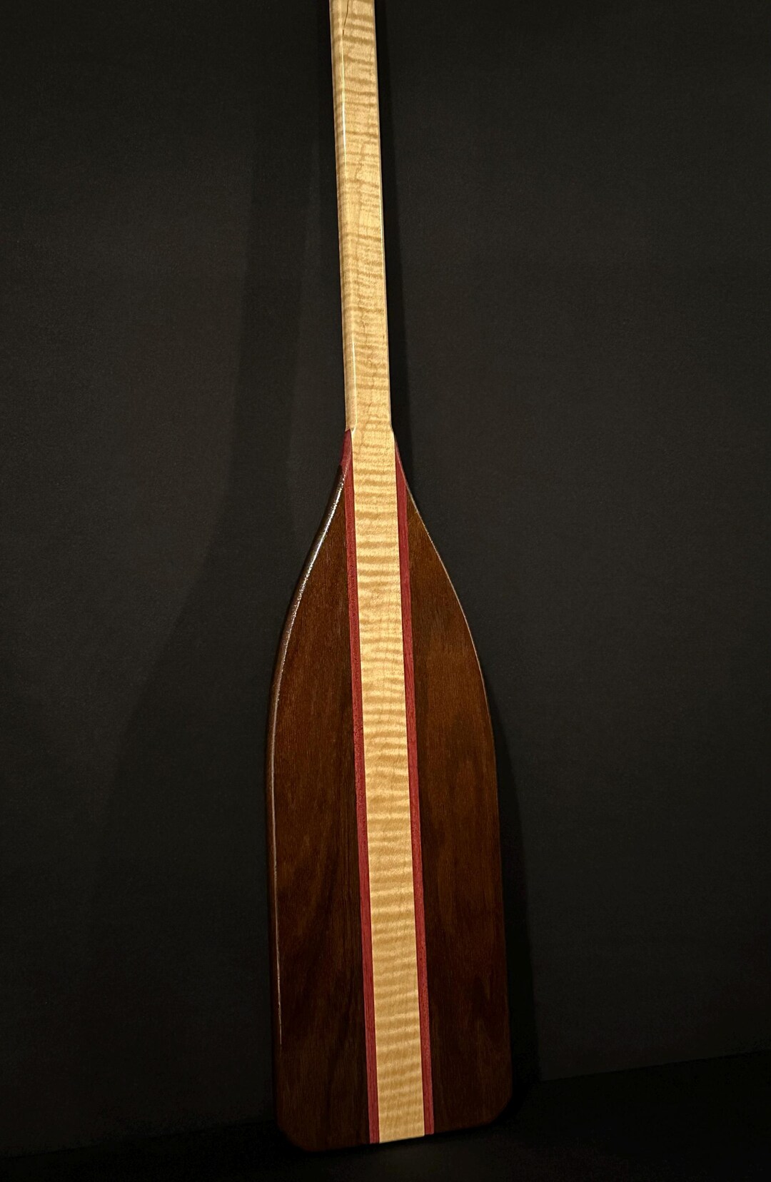 48" Soft Curly Maple, Purpleheart and Peruvian Walnut Canoe Paddle - Etsy