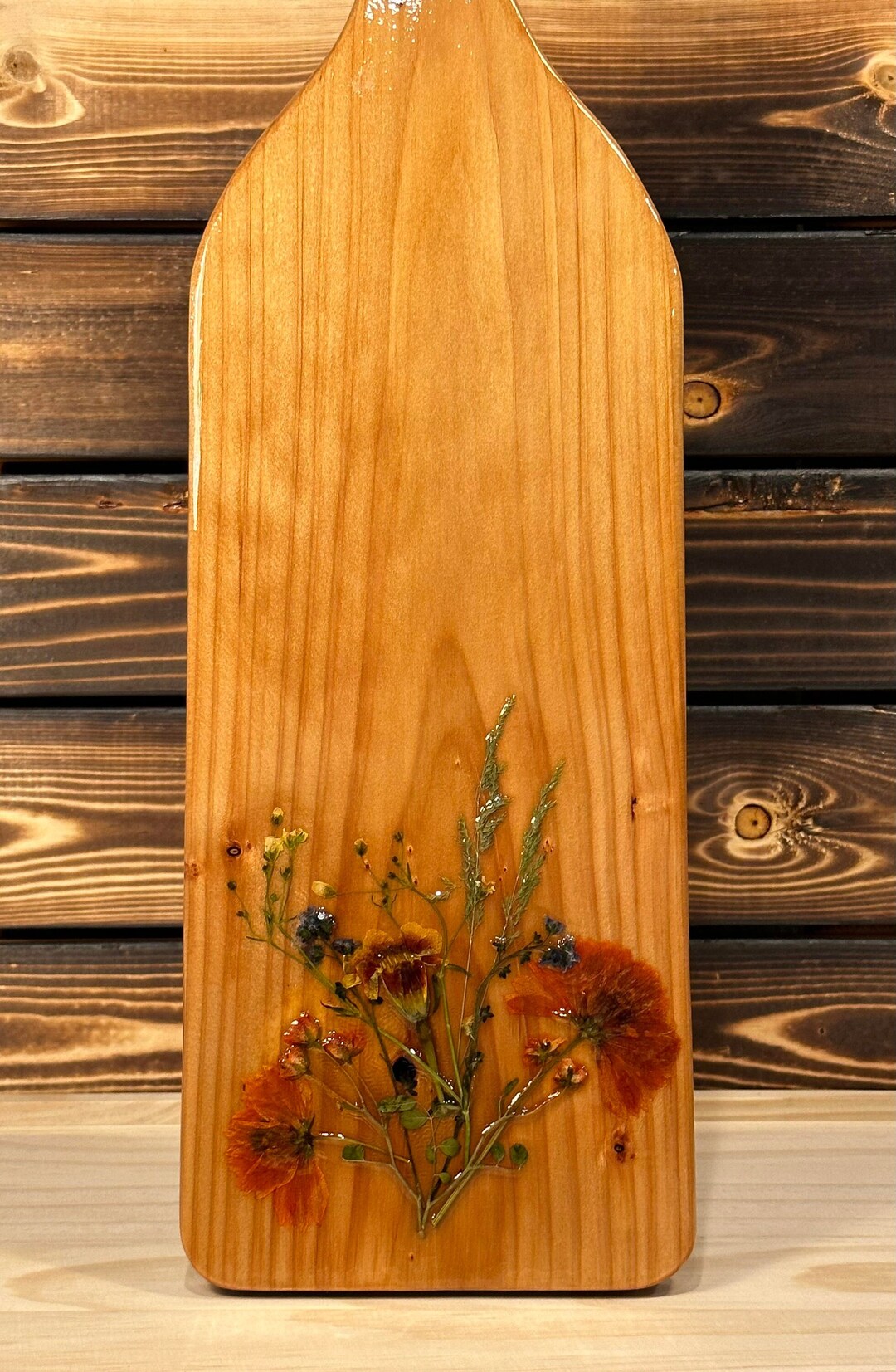 48 Redwood Canoe Paddle Decorated With Pressed Dried Flowers - Etsy