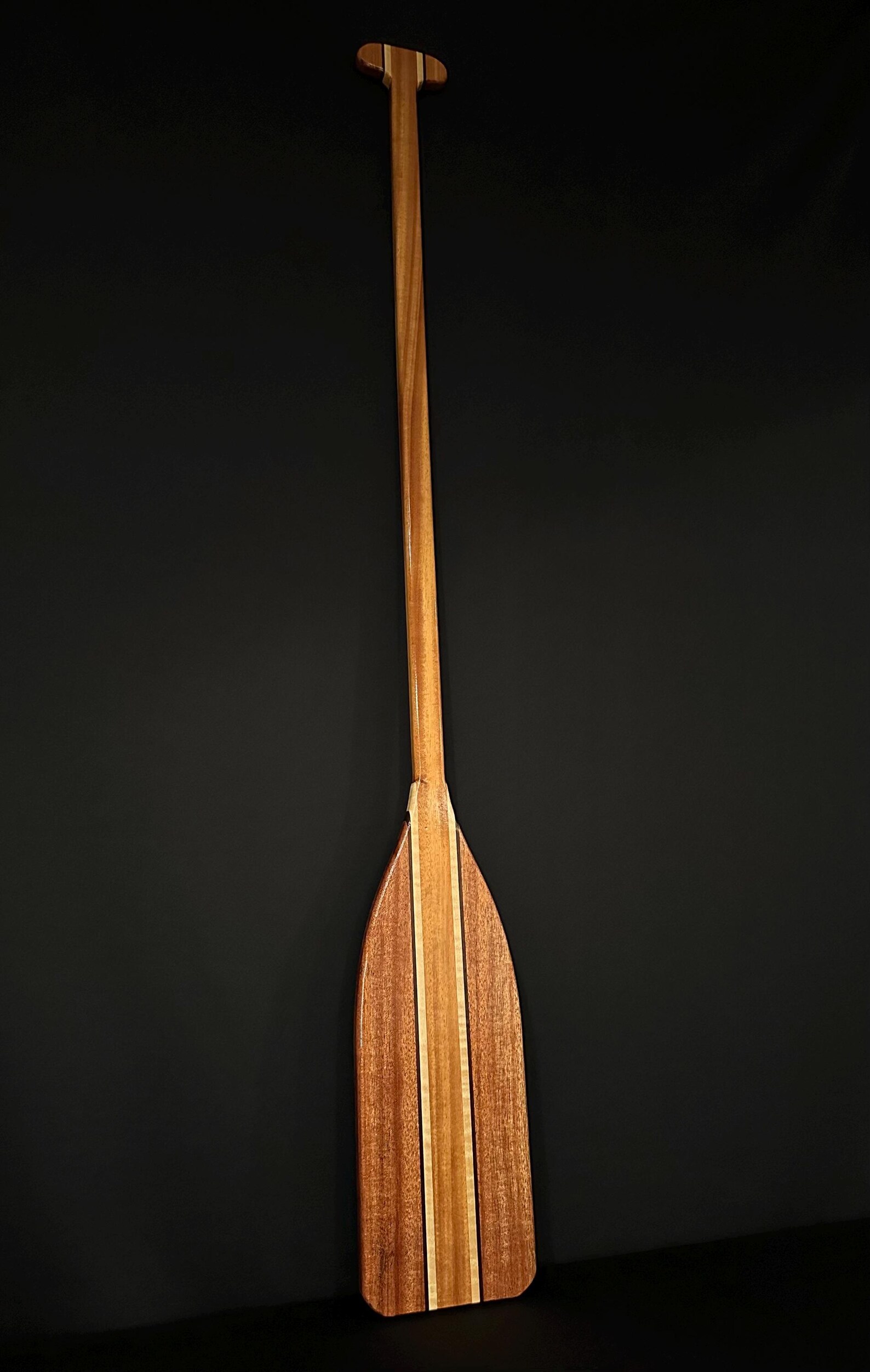 48" African Mahogany, Soft Curly Maple and Peruvian Walnut Canoe Paddle ...