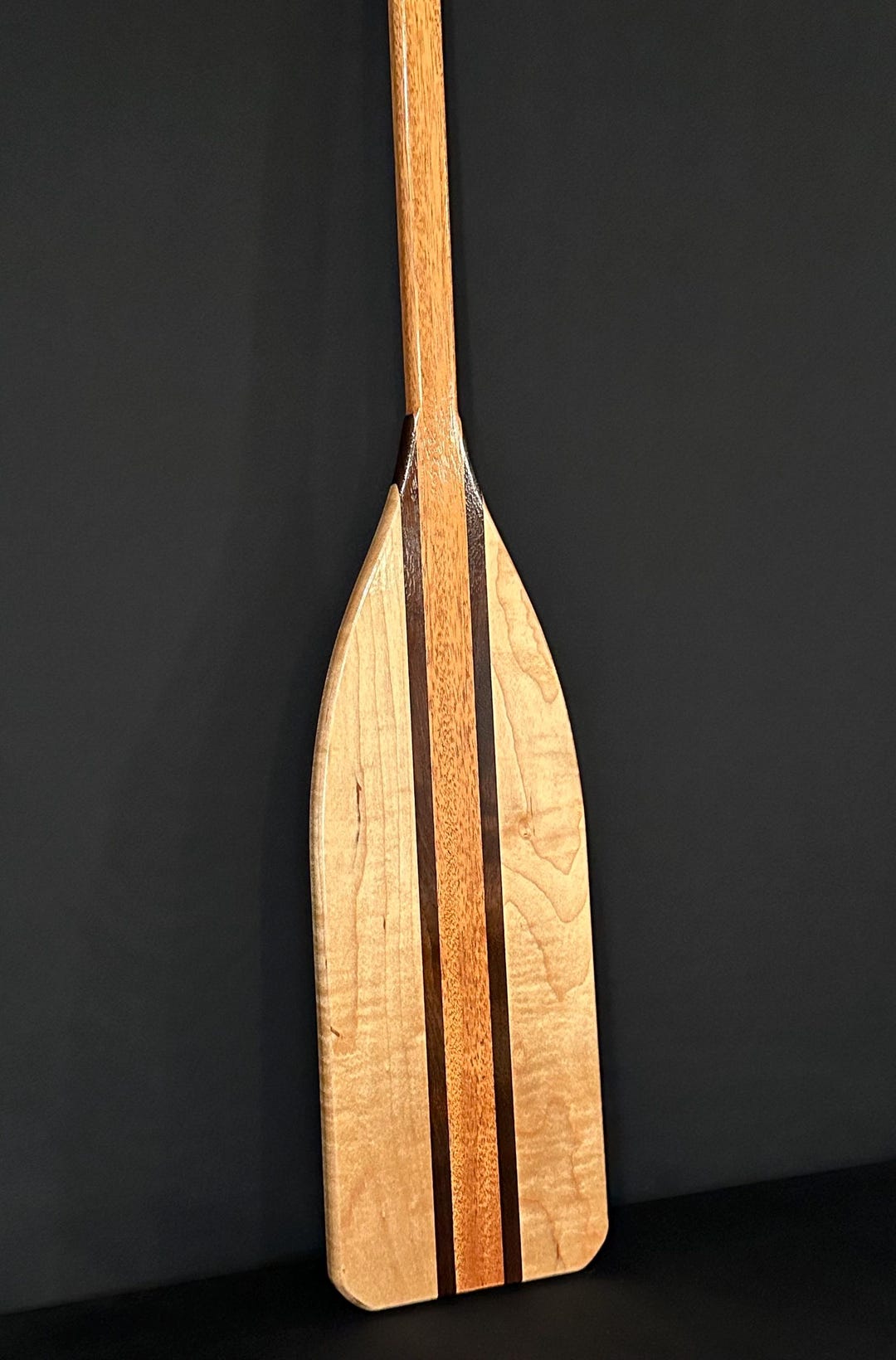 48" African Mahogany, Peruvian Walnut and Soft Curly Maple Canoe Paddle ...