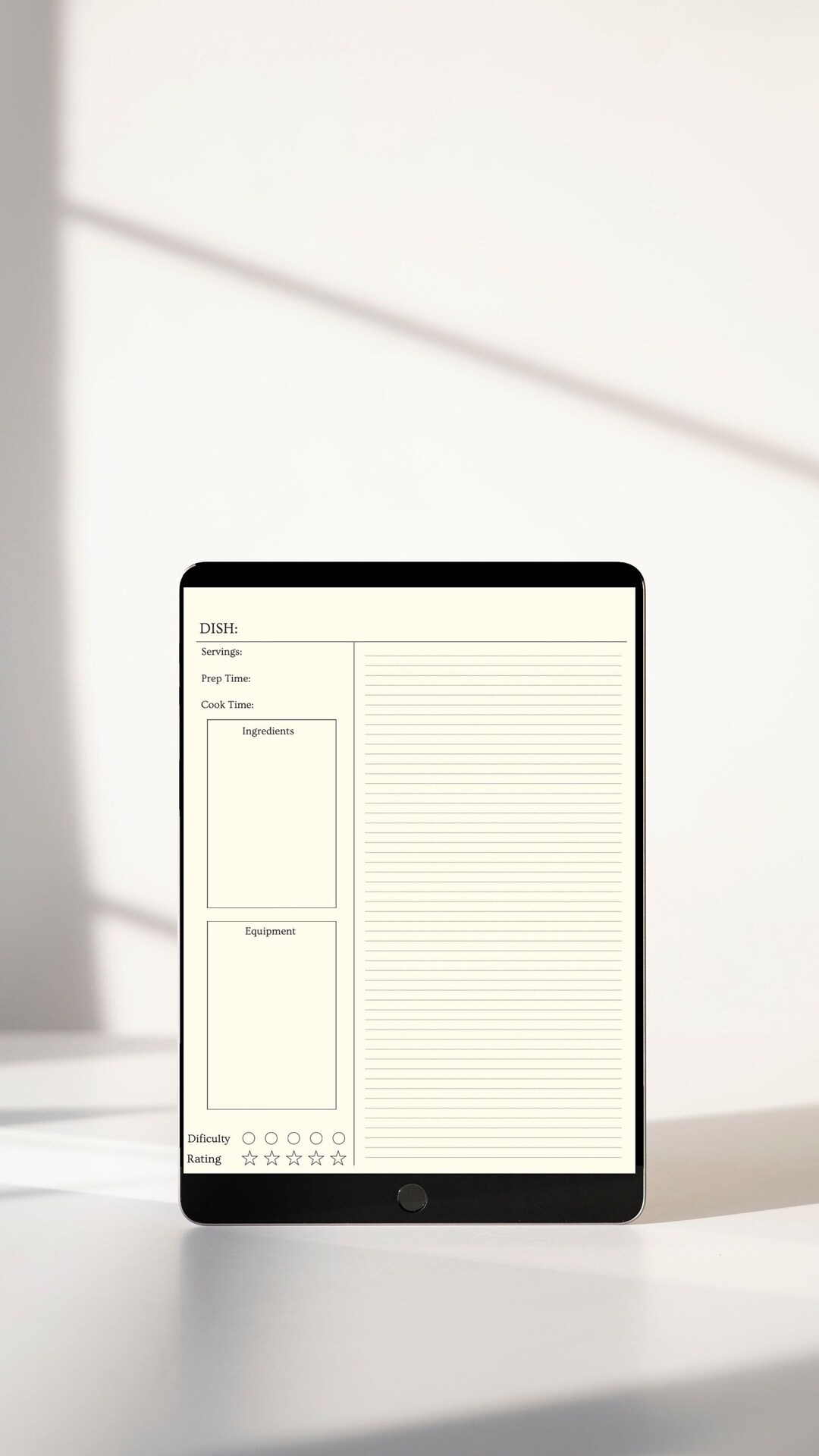 Blank Recipe Book, Digital Recipe Book for Goodnotes and Notability ...