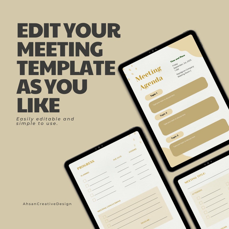 Minimalistic, Pastel, Simple Meeting Agenda Template, Minute Meeting ...