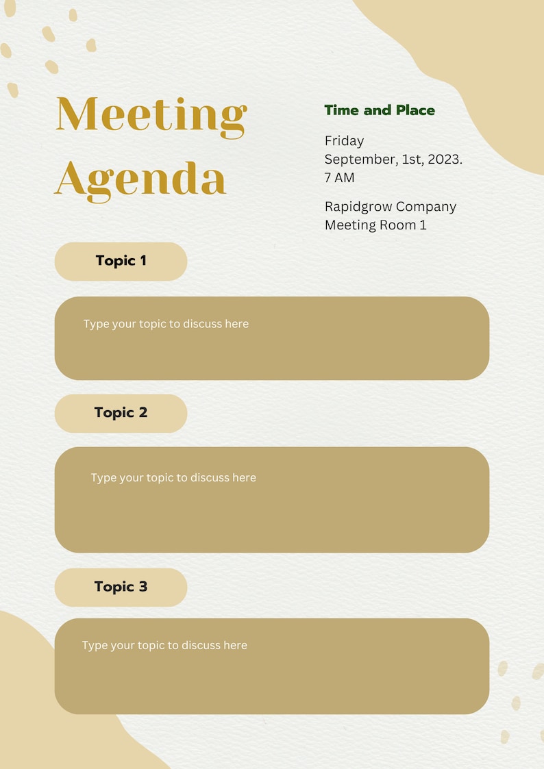 Minimalistic, Pastel, Simple Meeting Agenda Template, Minute Meeting ...