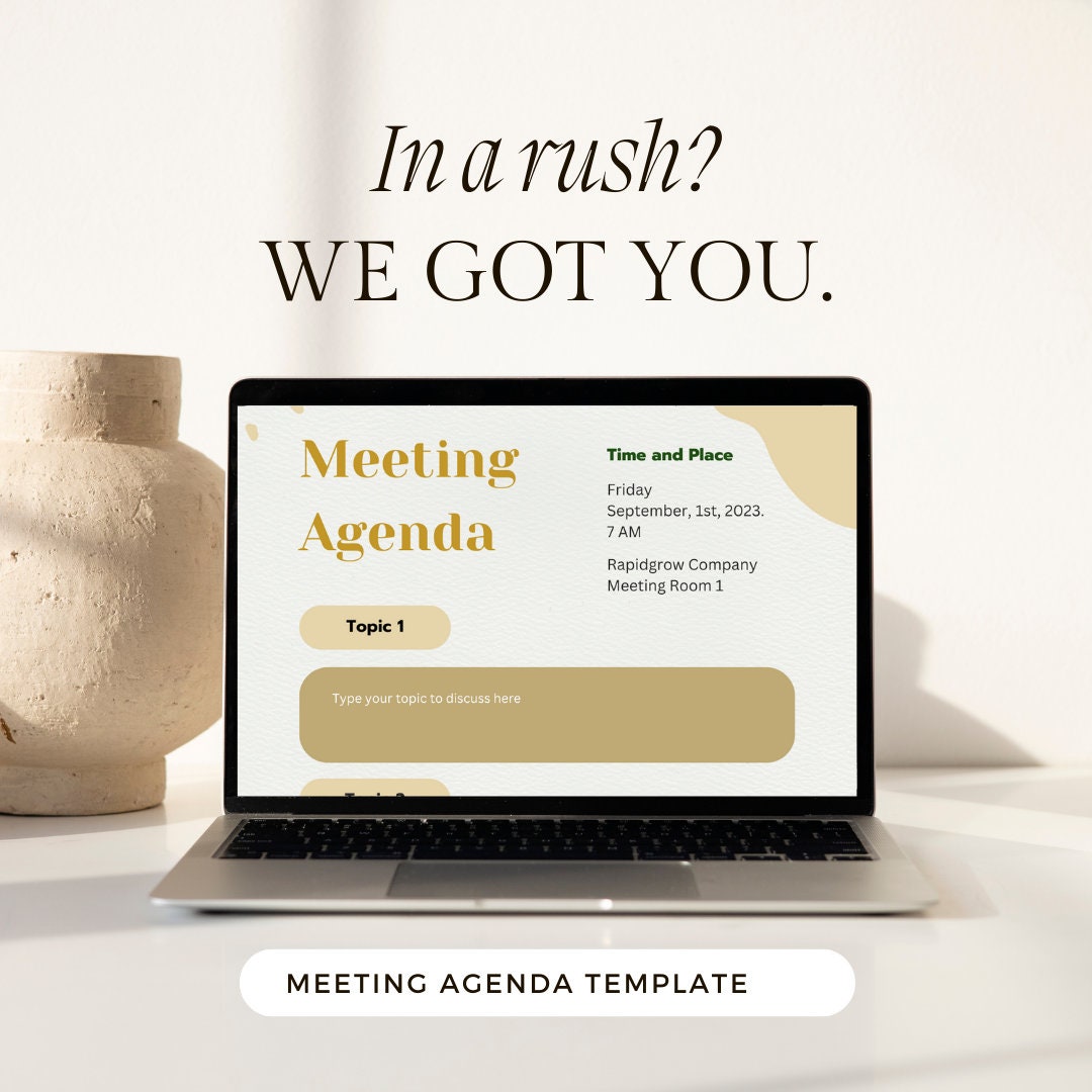 Minimalistic, Pastel, Simple Meeting Agenda Template, Minute Meeting ...