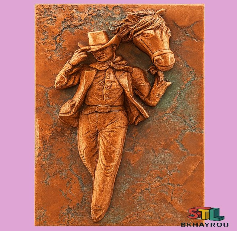 Cowboy and Horse STL File for 3D Printing, CNC Route, Laser Cowboy and ...