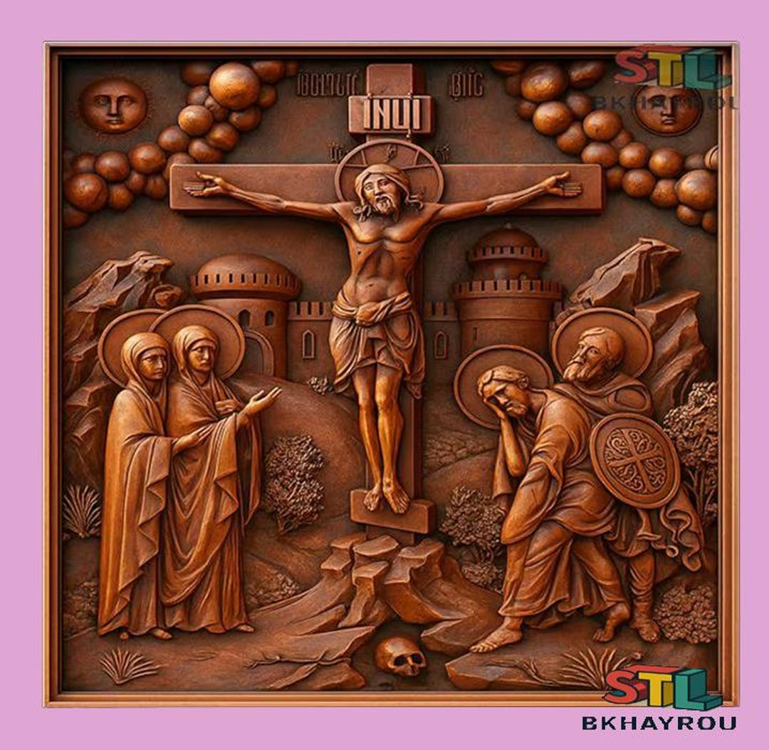 Crucifixion of Jesus 3D Model STL File: CNC, Laser, Wood Carving ...