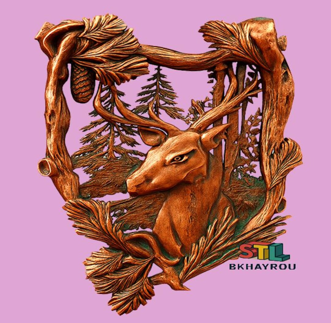 Deer STL File for 3D Printing, CNC Route, Laser Deer 3D Model, Digital ...