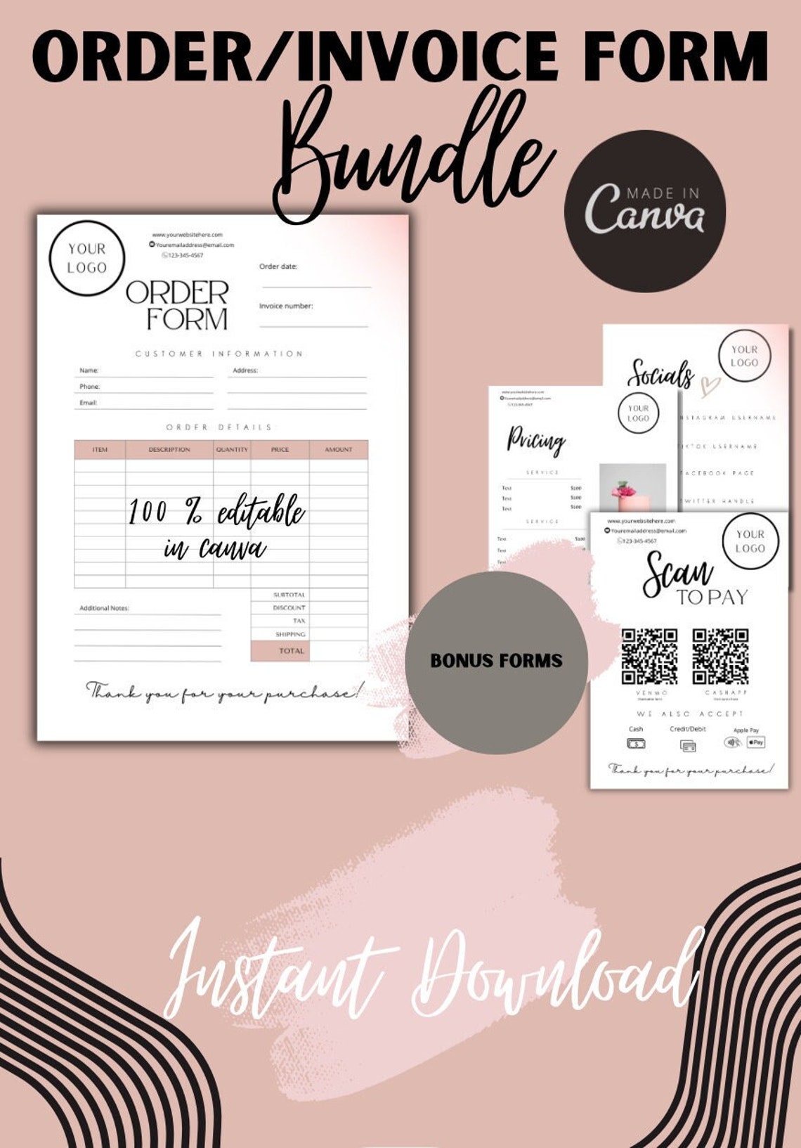 Invoice Template Scan to Pay Price List Order Form Order Form Template ...