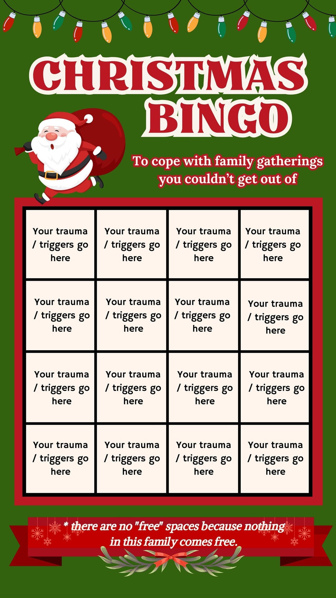 Family Bingo - Christmas - Etsy