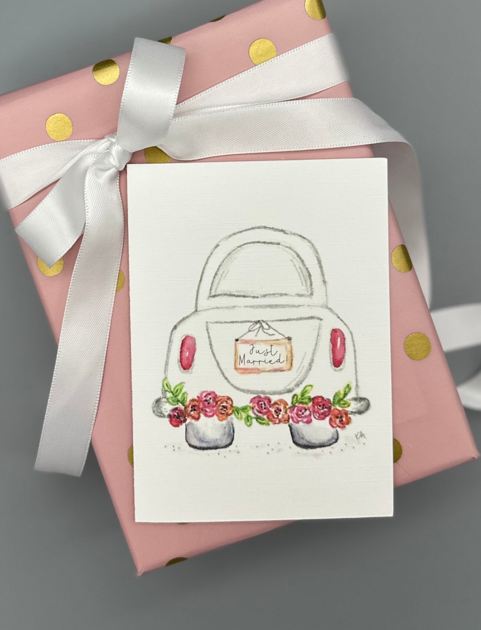 Just Married Car Greeting Cards With Envelopes - Set of 2,4, or 6 (1 ...