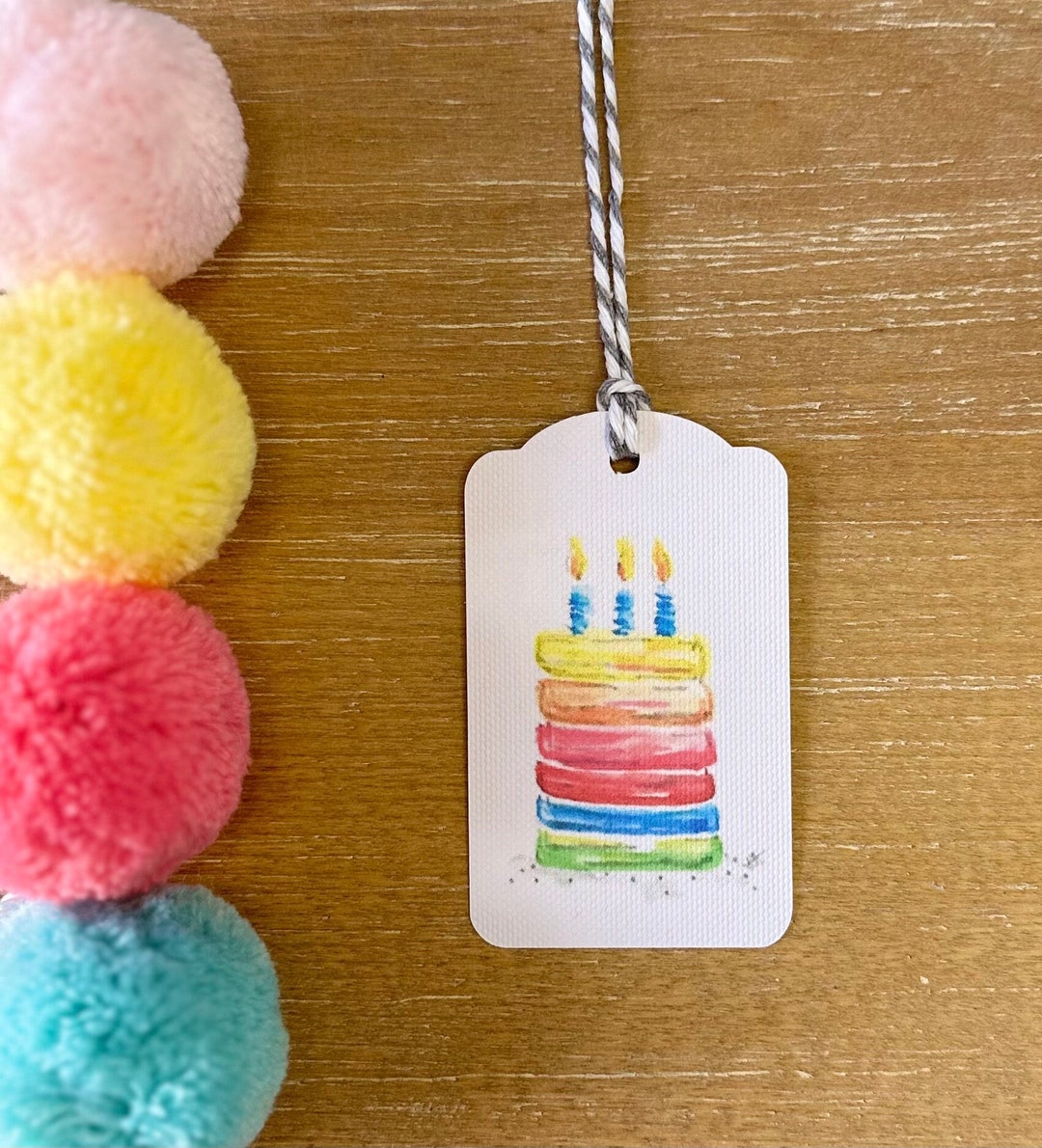 Birthday Cake Tag Set of 36 or 9 1 Design - Etsy