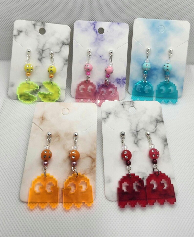 Classic Pacman Inspired Earrings- Simple Ghosts and Chomper - Etsy