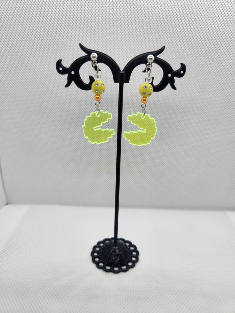 Classic Pacman Inspired Earrings- Simple Ghosts and Chomper - Etsy