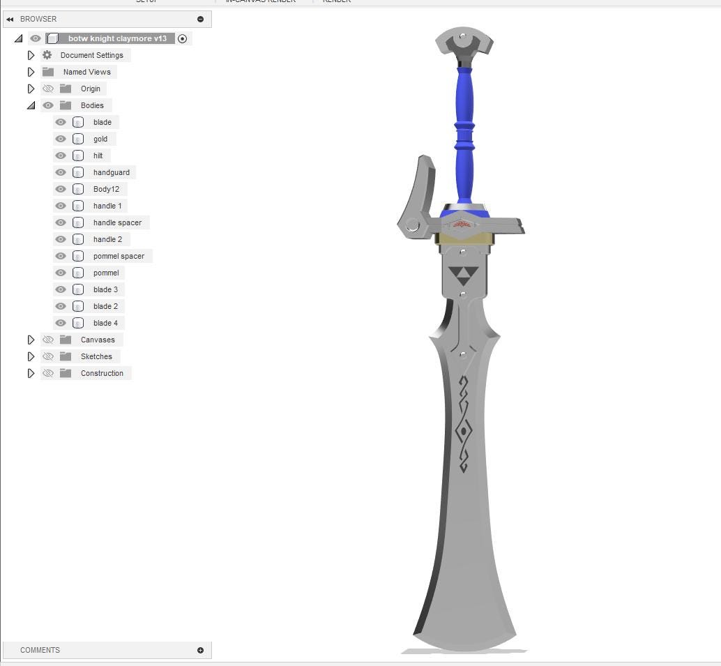 Knight’s Claymore 3d Printed Kit - Etsy