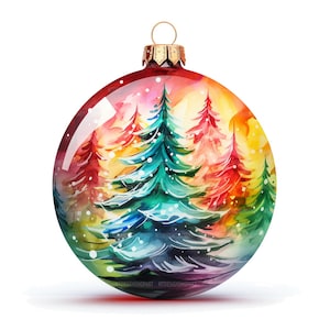 16 Christmas Tree Baubles Clipart, Christmas Bauble, Printable ...