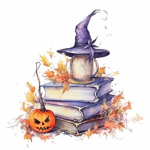 14 Halloween Book Clipart Clipart, Halloween Witch Book, Printable ...