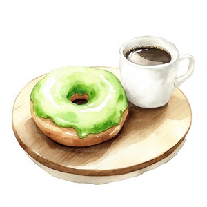18 Donut and Coffee Clipart, Donut Clipart, Printable Watercolor ...