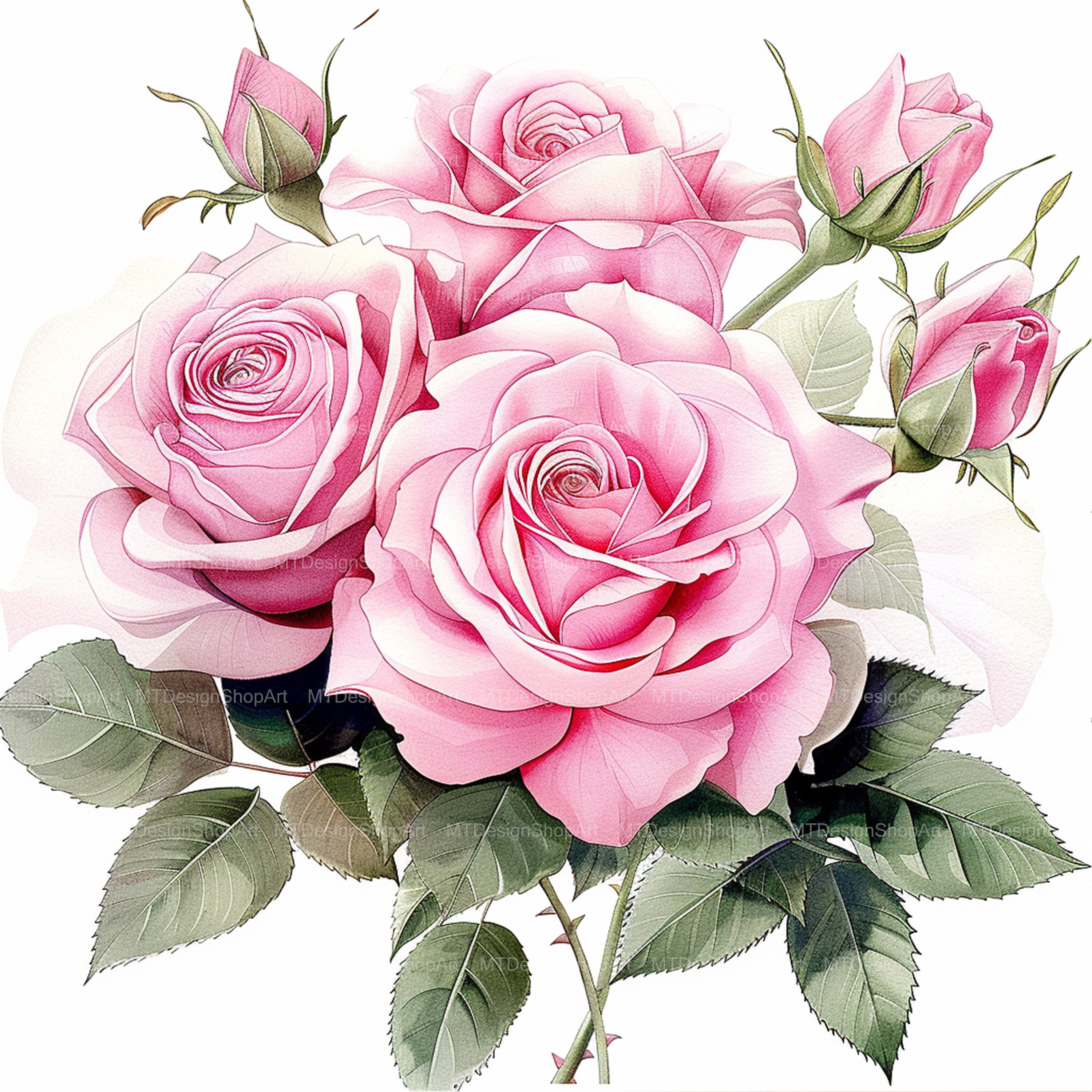 15 Roses Clipart, Roses Jpg, Floral Arrangement, Rose Wreath, Roses ...