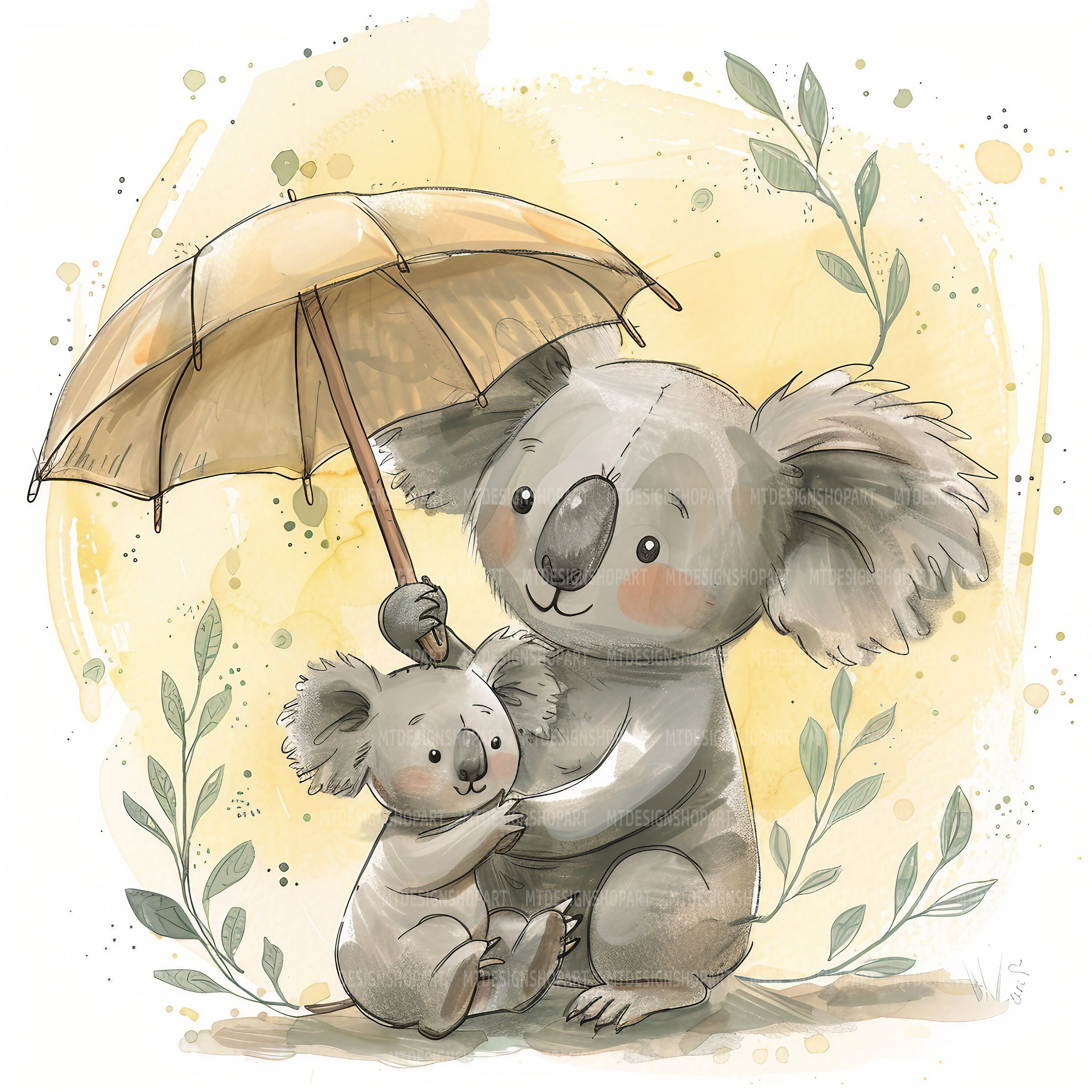 16 Koala Mom and Baby Watercolor Clipart, 16 Jpgs (digital Download) - Etsy