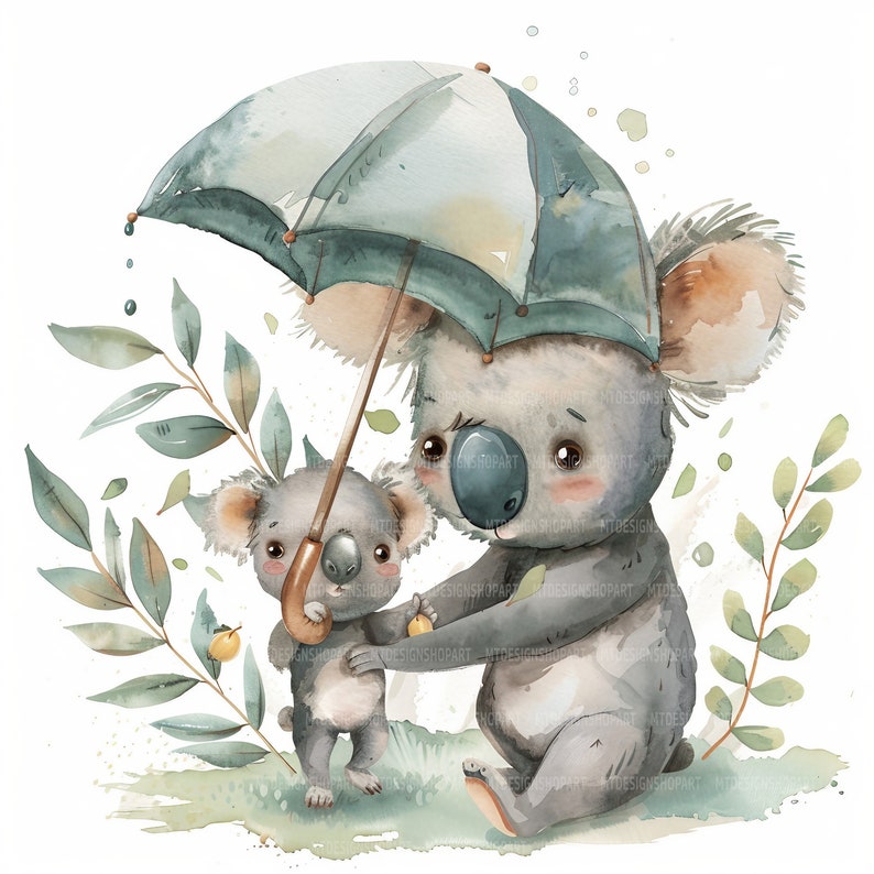 16 Koala Mom and Baby Watercolor Clipart, 16 Jpgs (digital Download) - Etsy