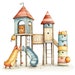 20 Playgrounds Clipart, Kids Playground, Printable Watercolor Clipart ...