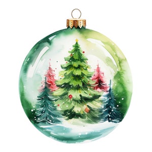 16 Christmas Tree Baubles Clipart, Christmas Bauble, Printable ...