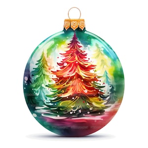 16 Christmas Tree Baubles Clipart, Christmas Bauble, Printable ...