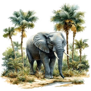 16 Elephant Clipart, Watercolor Elephant Art, Printable Watercolor ...