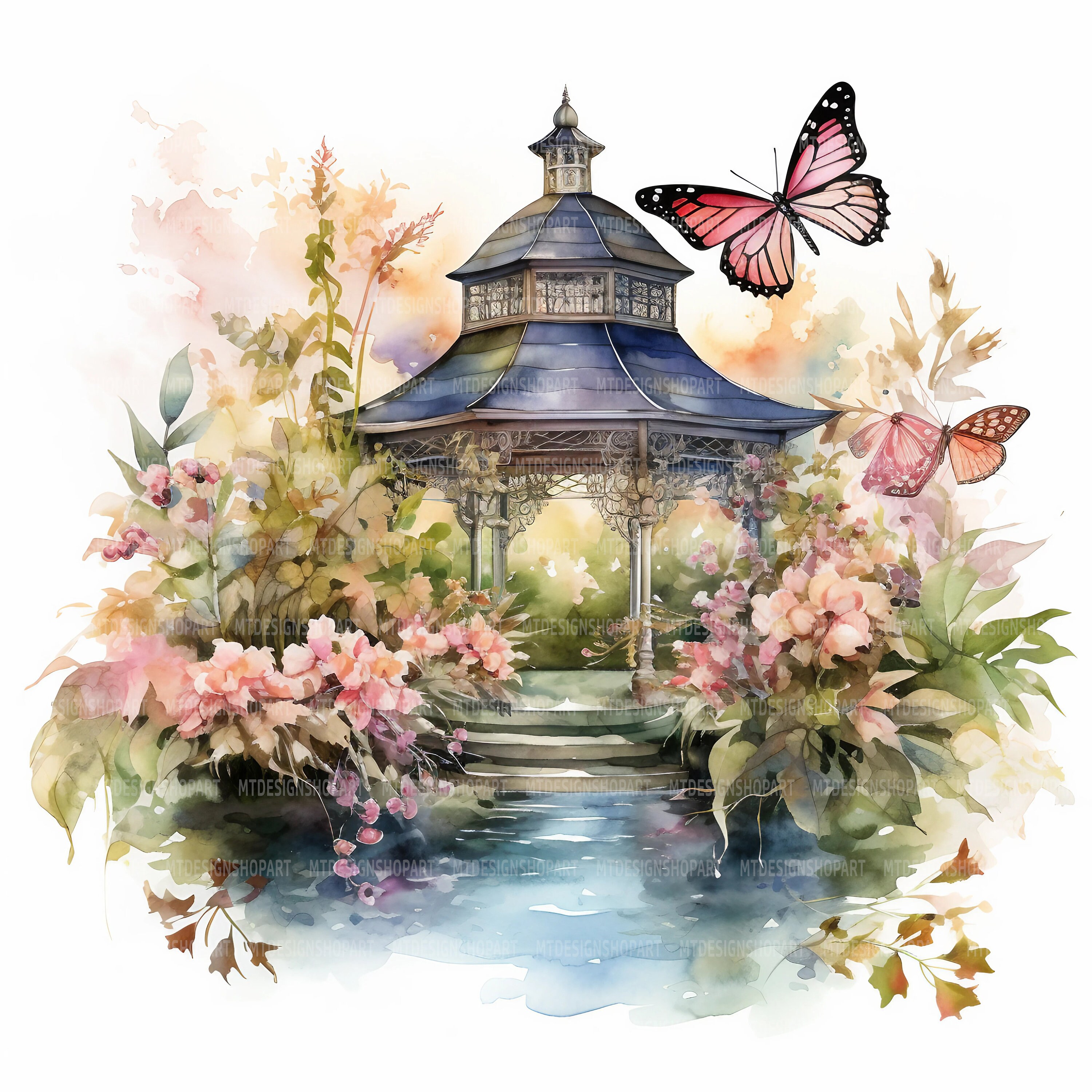 09 Floral Gazebos Clipart, Butterfly Clipart, Gazebos Clipart ...