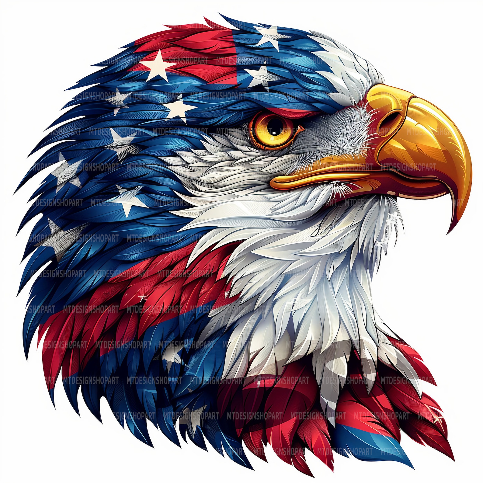 13 American Bald Eagle, USA Flag, United States, Patriotic Eagle, Paper ...