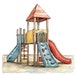 20 Playgrounds Clipart, Kids Playground, Printable Watercolor Clipart ...