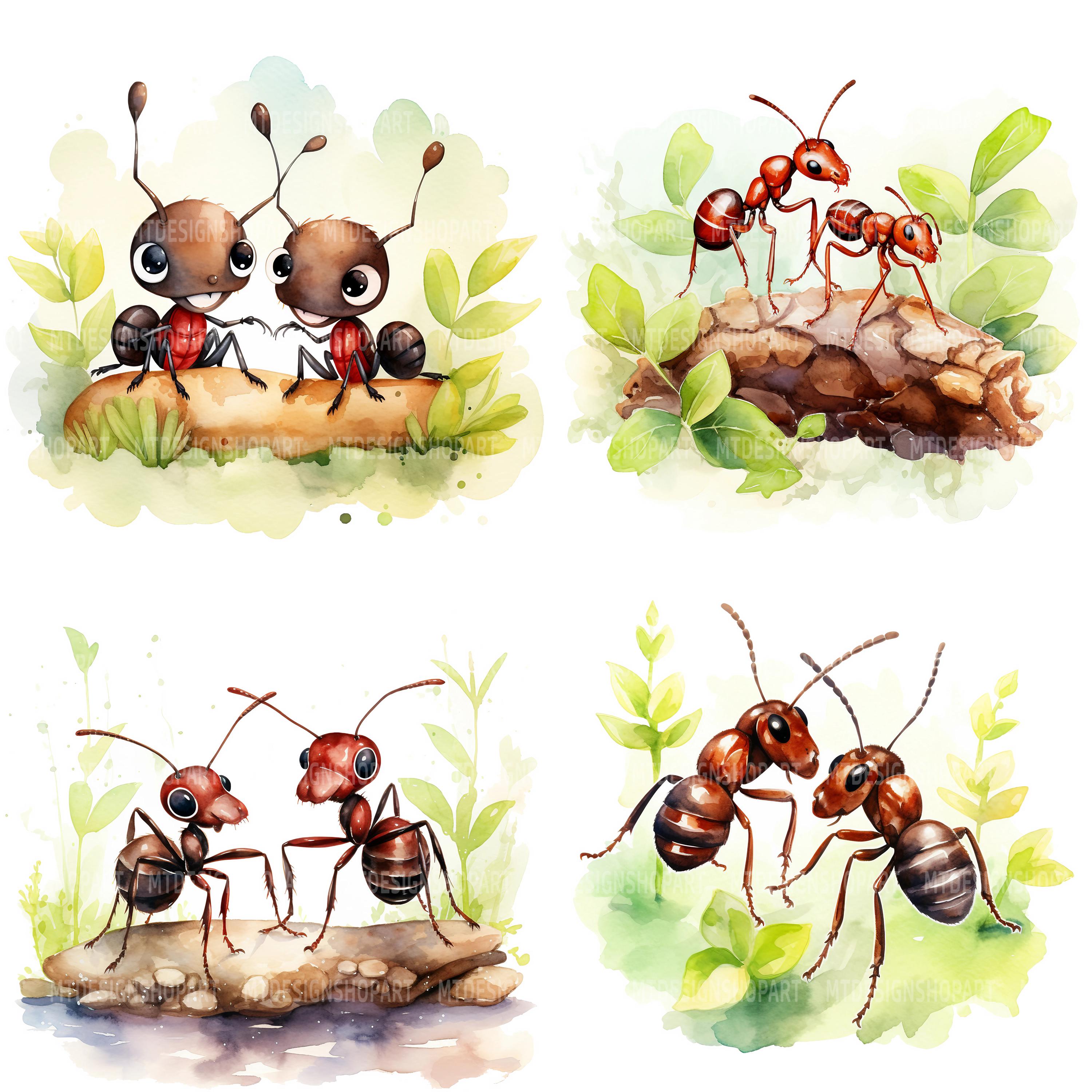 20 Cute Ants Clipart, Ant Clip Art, Printable Watercolor Clipart, Paper ...