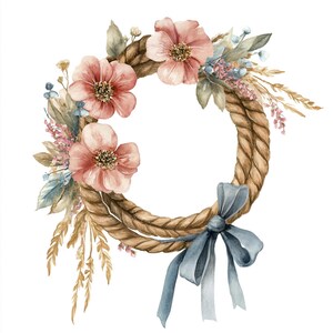 21 Cowboy Lasso With Flowers Clipart, Lasso Clipart, Printable ...