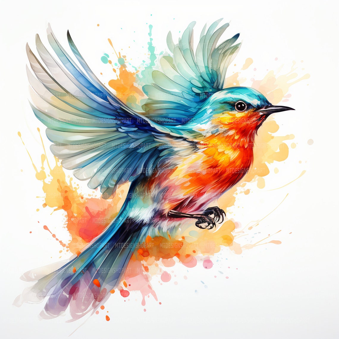 18 Beautiful Birds Clipart, Bird Clipart, Watercolor Clipart, Printable ...