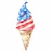 11 Patriotic Ice Cream Clipart, Usa Flag Clipart, Ice Cream, Printable ...