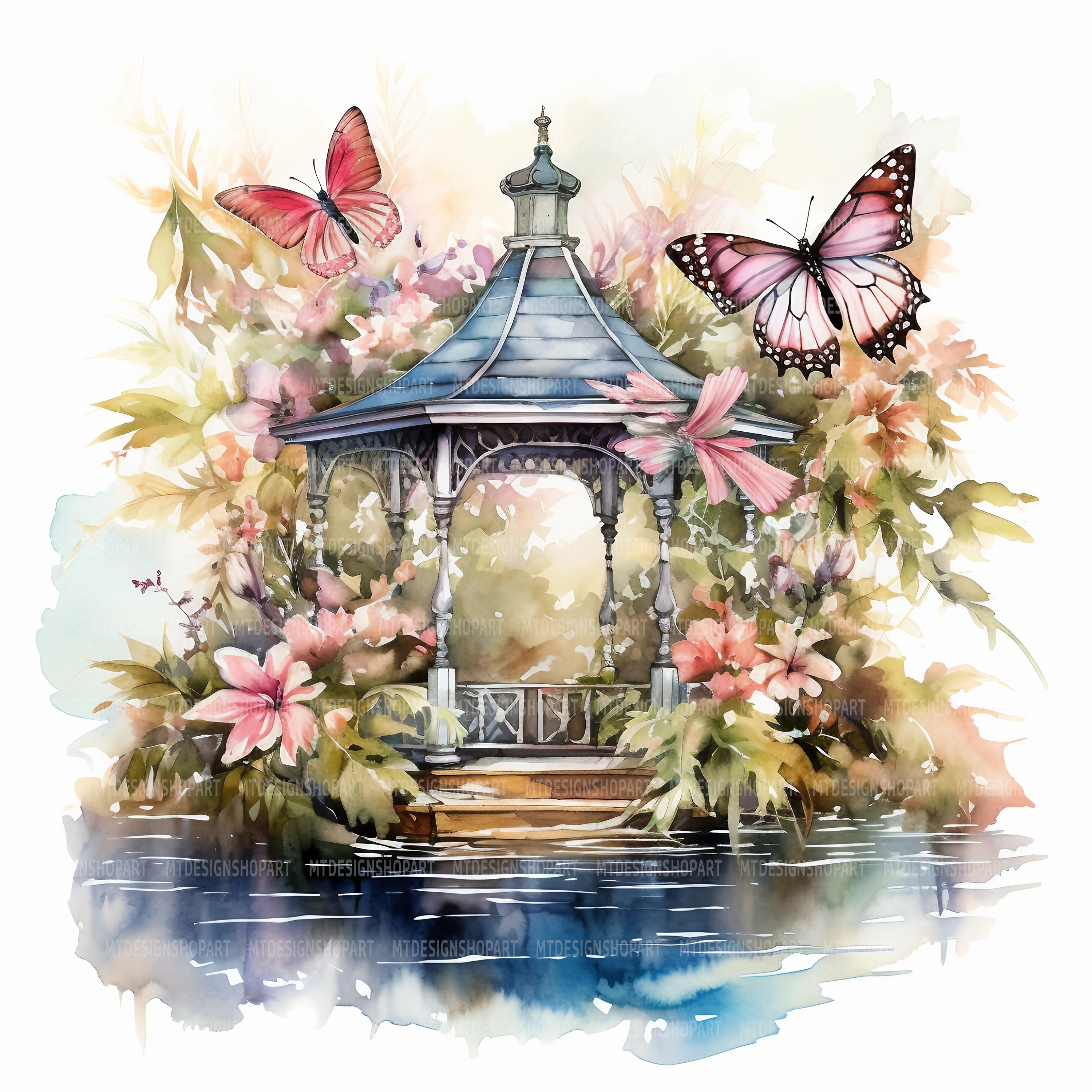 09 Floral Gazebos Clipart, Butterfly Clipart, Gazebos Clipart ...