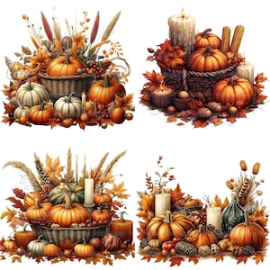 22 Fall Thanksgiving Clipart, Fall Leaves Print, Printable Watercolor ...